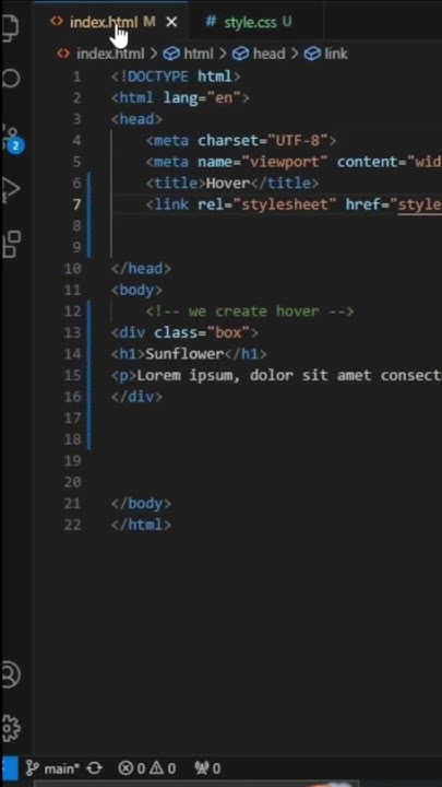 HTML Tutorial For Beginners CSS Hover#html #success #millionviews #youtubeshorts #shorts#coding ...