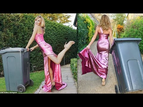 Amanda Holden Looks Sensational In Hot Pink Dress To Put Bins Out