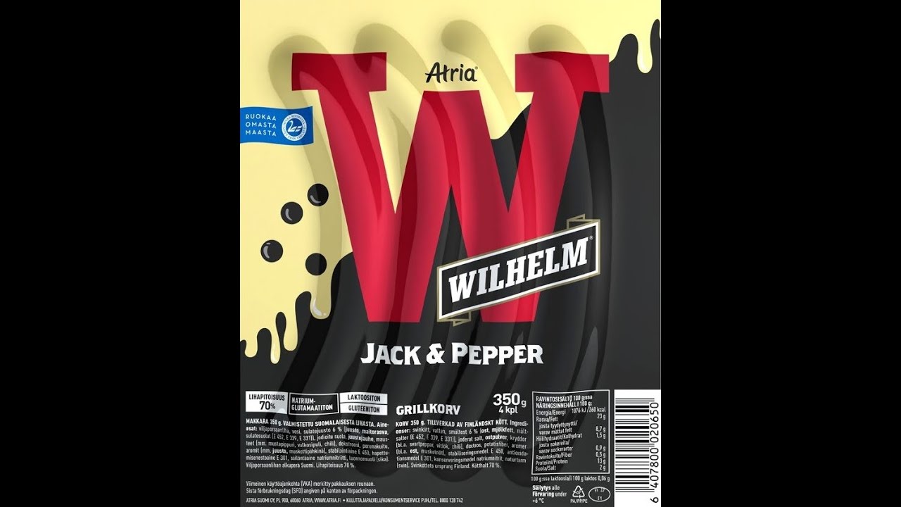 TESTI: Atria Wilhelm Jack & Pepper grillimakkara, Atria Suomi Oy - YouTube