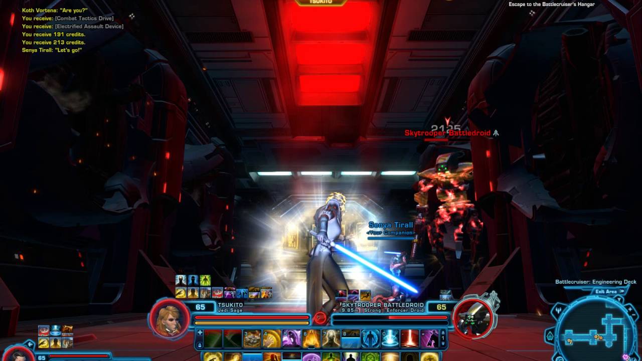 Swtor - Jedi Consular - Escape to the Hangar - Battlecruiser - YouTube