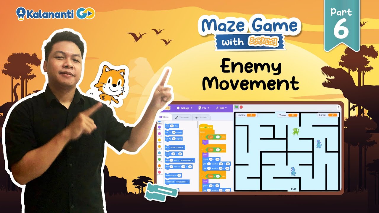 Part 6 Enemy Movement Scratch Maze Game with Kak Owen - YouTube
