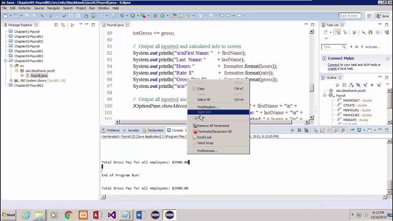 152-143 Java Chapter05 - Payroll Programs - YouTube