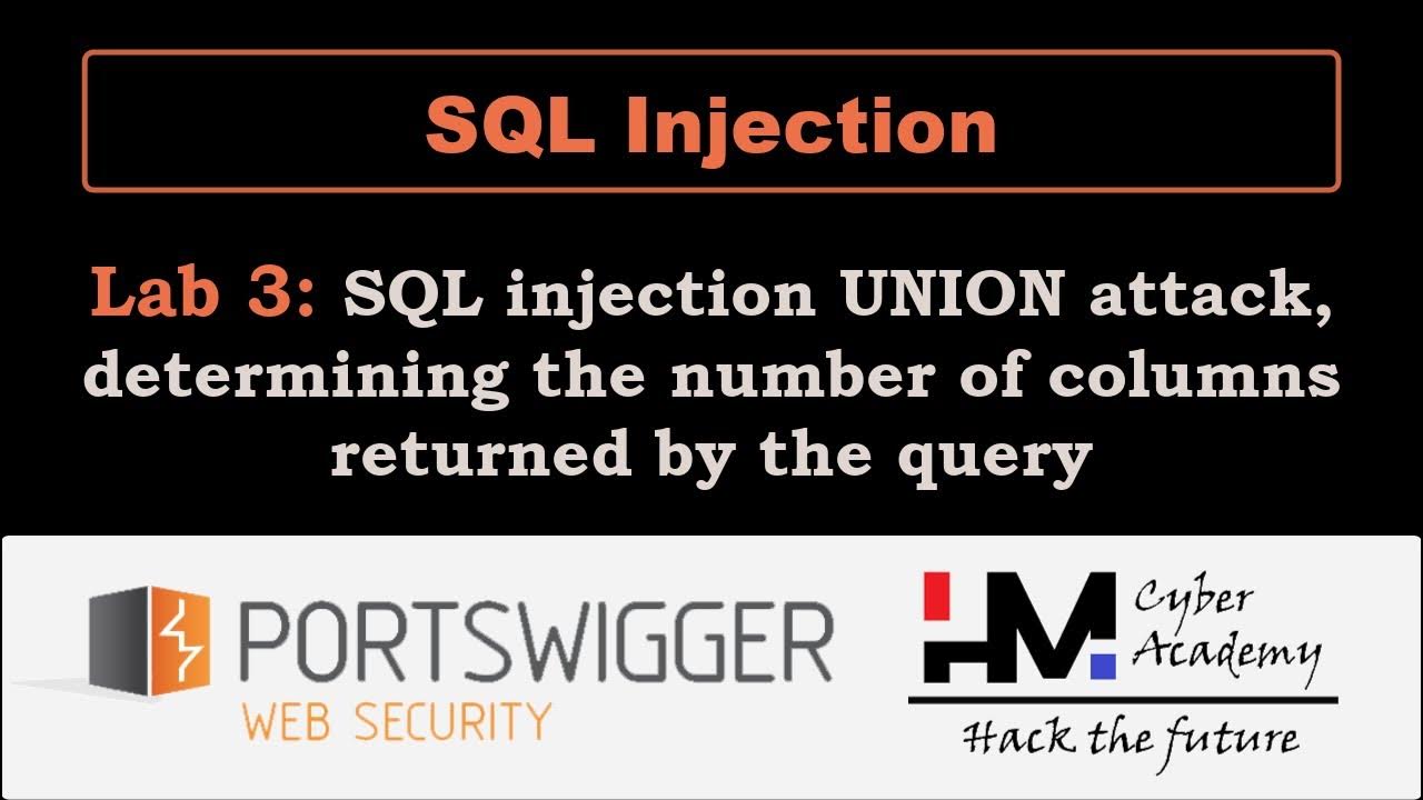 SQLi-3 | SQL injection UNION attack, determining the number of columns returned by the query ...