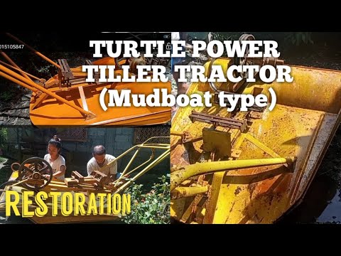 TURTLE POWER TILLER tractor (mudboat type) RESTORATION - YouTube