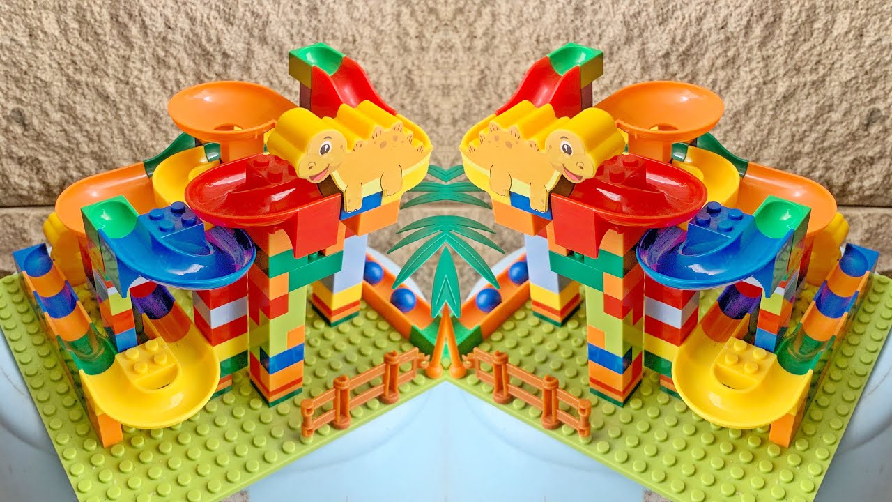 relaxing satisfying marble run race ASMR building blocks ️ how to make ...