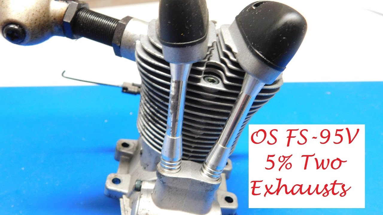 OS FS-95V Run on 5% Two Exhausts - YouTube
