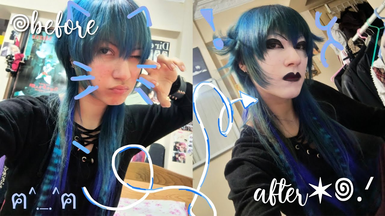 visual kei makeup&hair tutorial ꩜ v系メイク - YouTube