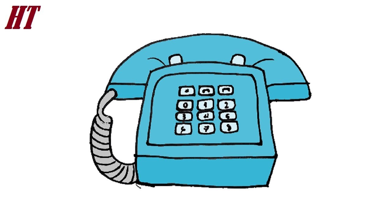 How to Draw a Telephone easy Step by Step - YouTube