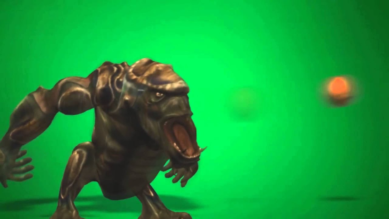 Greenscreen Monster Getting Hit with a Ball HD - YouTube
