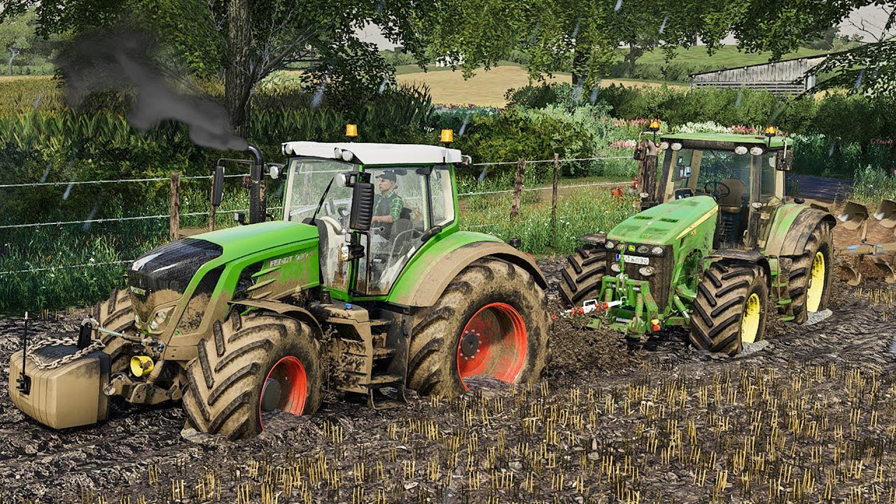 Deep plowing in mud in extreme conditions (stuck in mud) | Farming ...