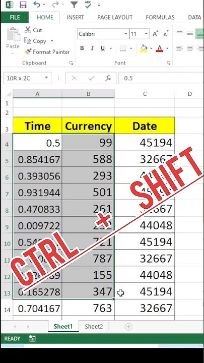 Excel Tips and Tricks: How to Change Cell Format Using Shift & Ctrl for Time, Date and Currency ...