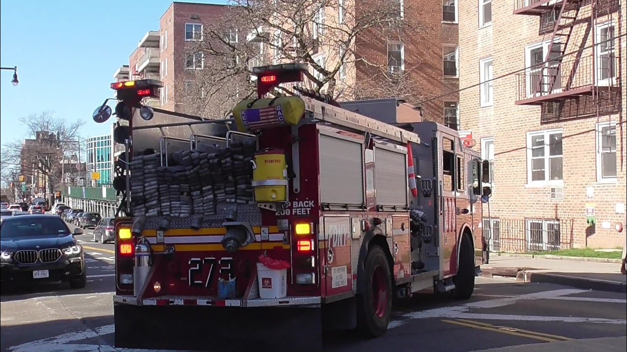 FDNY Engine 273 Spare responding to an ems run - YouTube