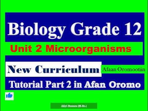 New Curriculum Biology Grade 12 Unit 2 Microorganisms Tutorial Part 2 in Afan Oromo - YouTube