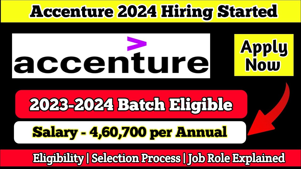 ACCENTURE Hiring 2024 Passouts🤑🔥 | 4.6 LAKH Package | Eligibility ...