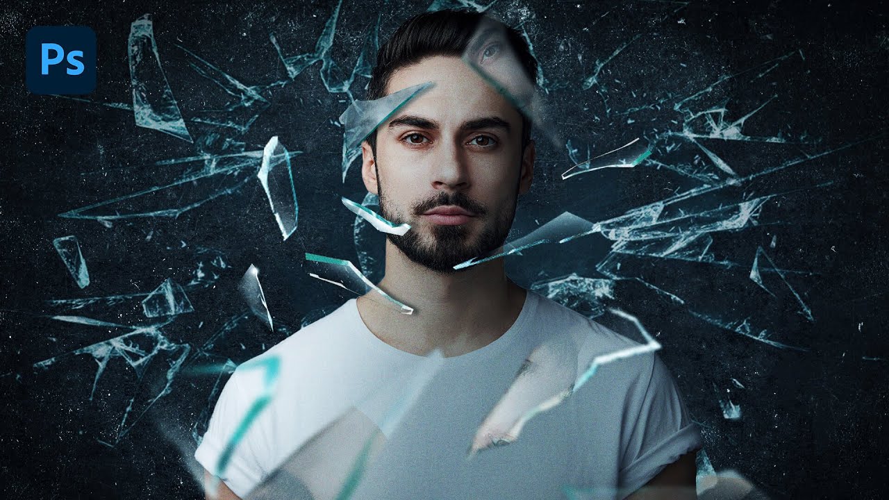 Create a Broken Glass Effect using Photoshop - YouTube