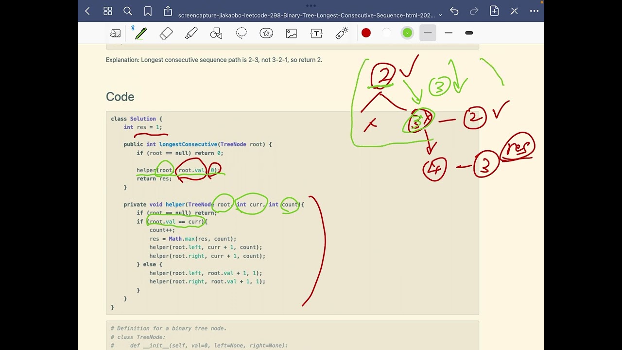 贾考博 Leetcode 298 Binary Tree Longest Consecutive Sequence Youtube
