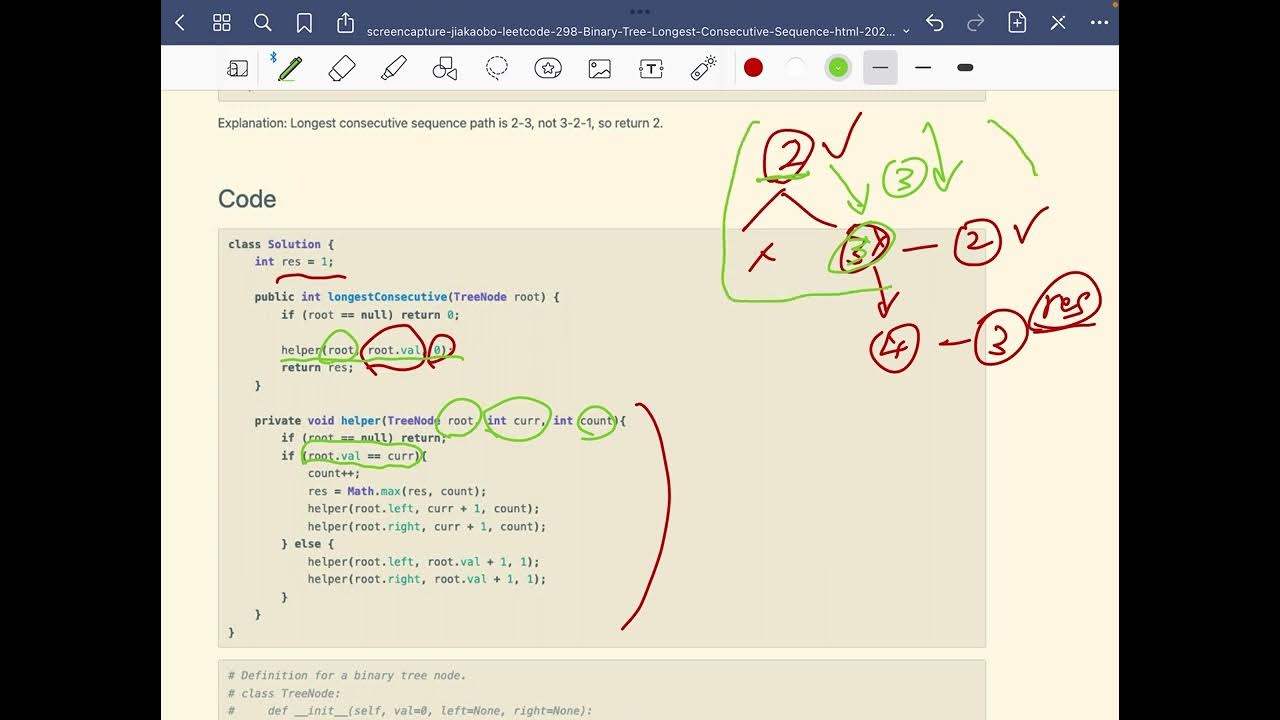 贾考博 LeetCode 298. Binary Tree Longest Consecutive Sequence - YouTube