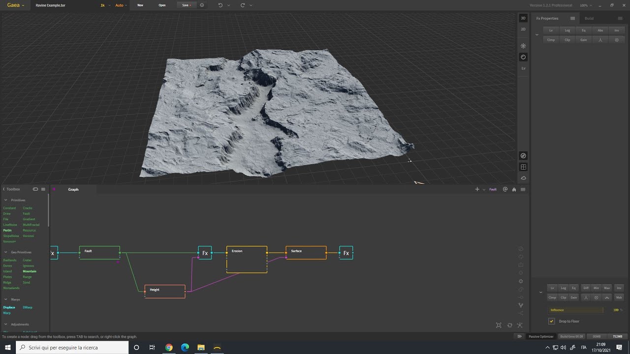 Gaea 1.2 Tutorial | How to Create a Ravine with Flat Valley at the ...
