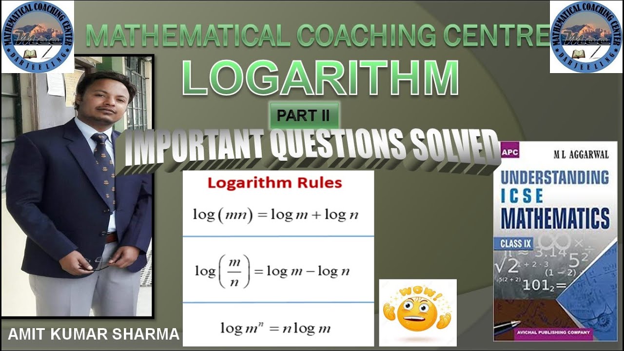 LOGARITHM/CLASS 9/ICSE/MATHS/IMPORTANT QUESTIONS SOLVED/EX 9.2/PART II ...