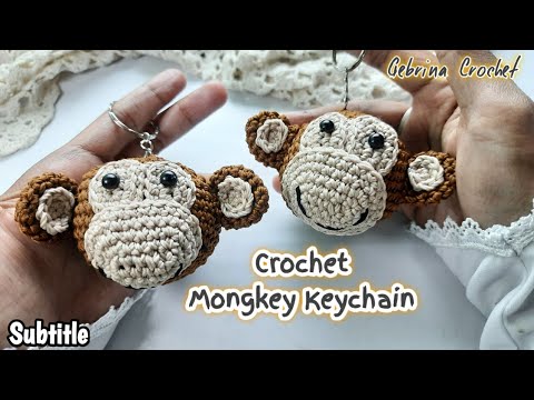 Crochet Mongkey Keychain - Amigurumi Monyet - Gantungan Kunci Rajut ...