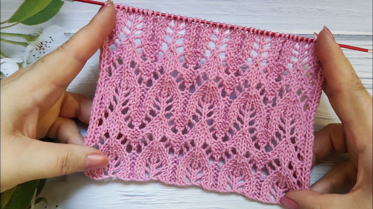 Lace Leaf Stitch | Ajour-Blattmuster stricken | Punto Foglie Traforate ...