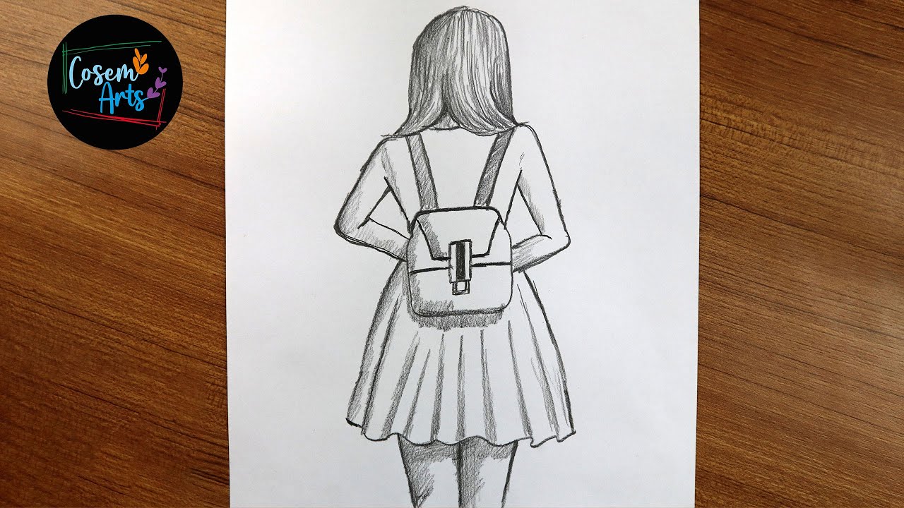 how to draw a girl backside easy - YouTube