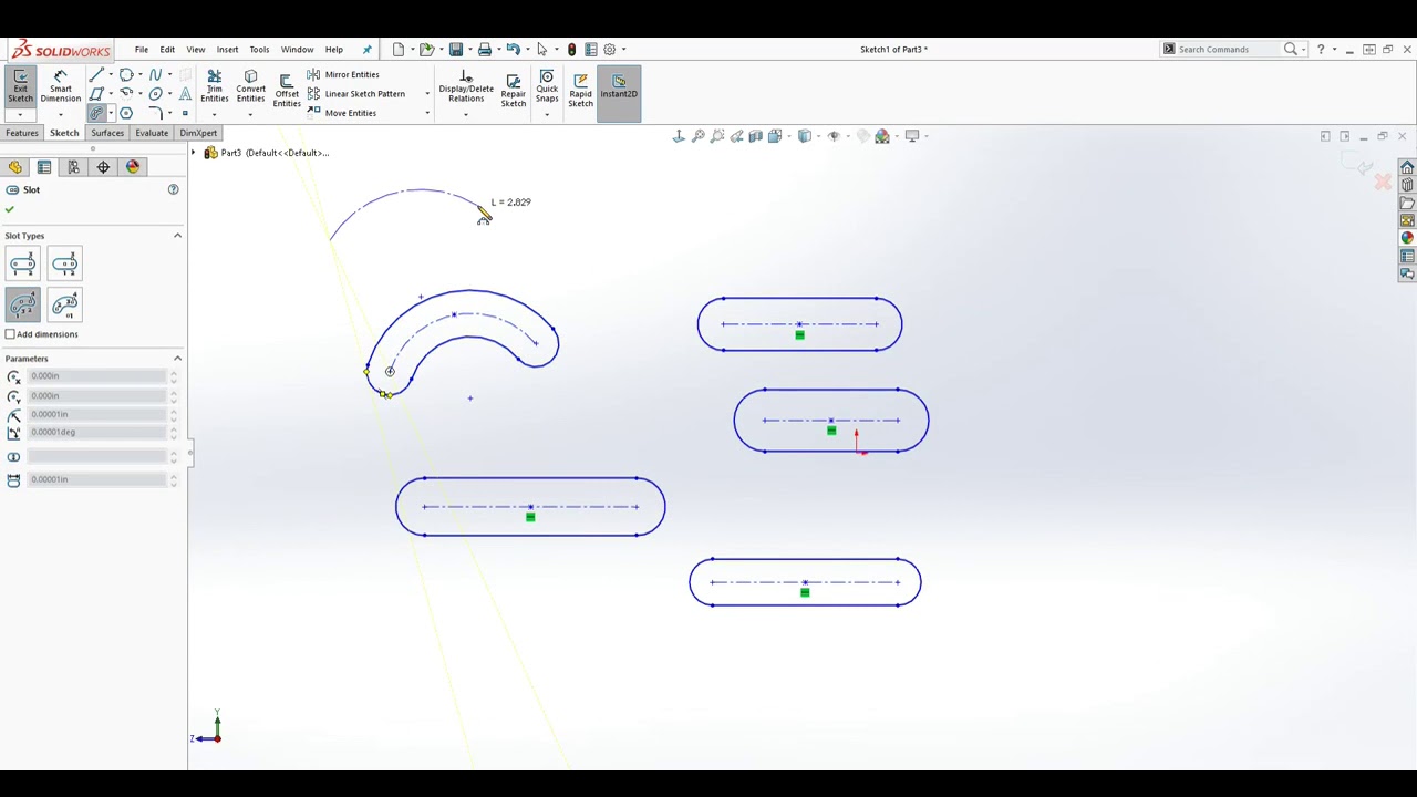 SOLIDWORKS Part-20 How to Draw a Slot - YouTube