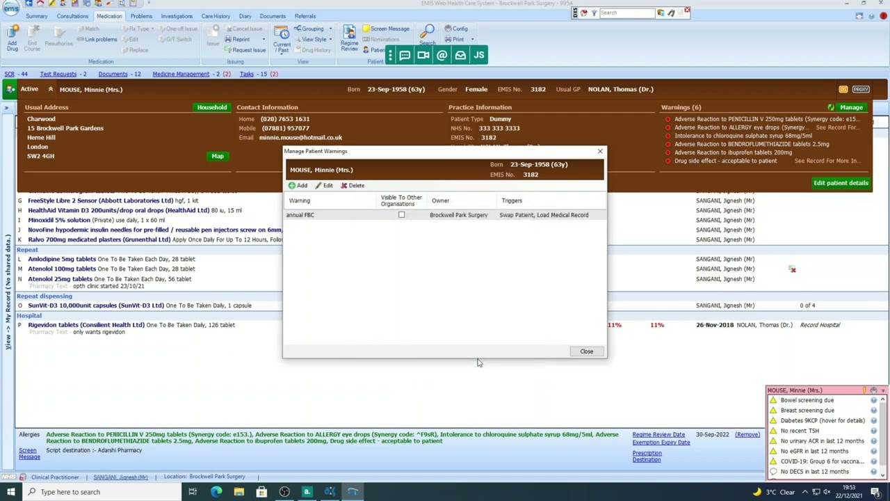 Emis Web Tutorial: Create a Pop Up Alert - YouTube