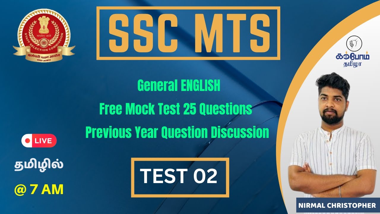 SSC MTS - Full Mock - English Test 2 | Important Previous year ...