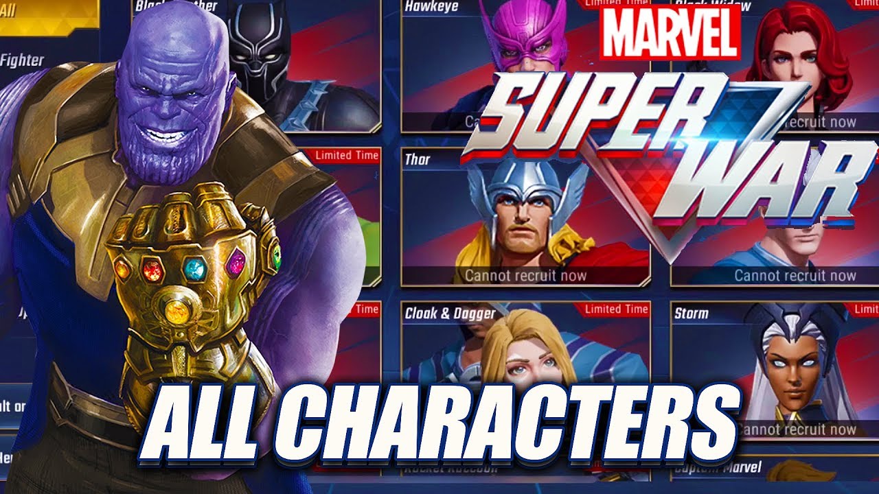 EVERY CHARACTER! - MARVEL Super War - YouTube