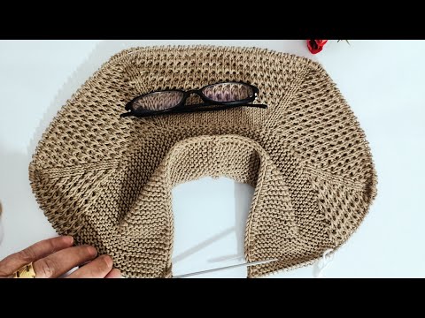 Kahve şal yaka 10 yaş ✅  yakadan başlama yelek #knitting  