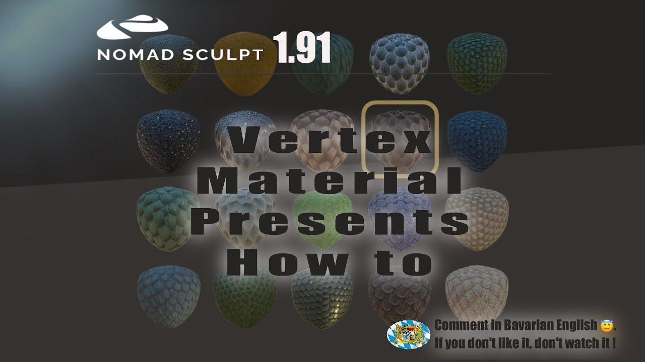 Nomad Sculpt - 1.91 Vertex Materials Presets 2 - How to - 3d printing (V1.91-7.12..2024 ...