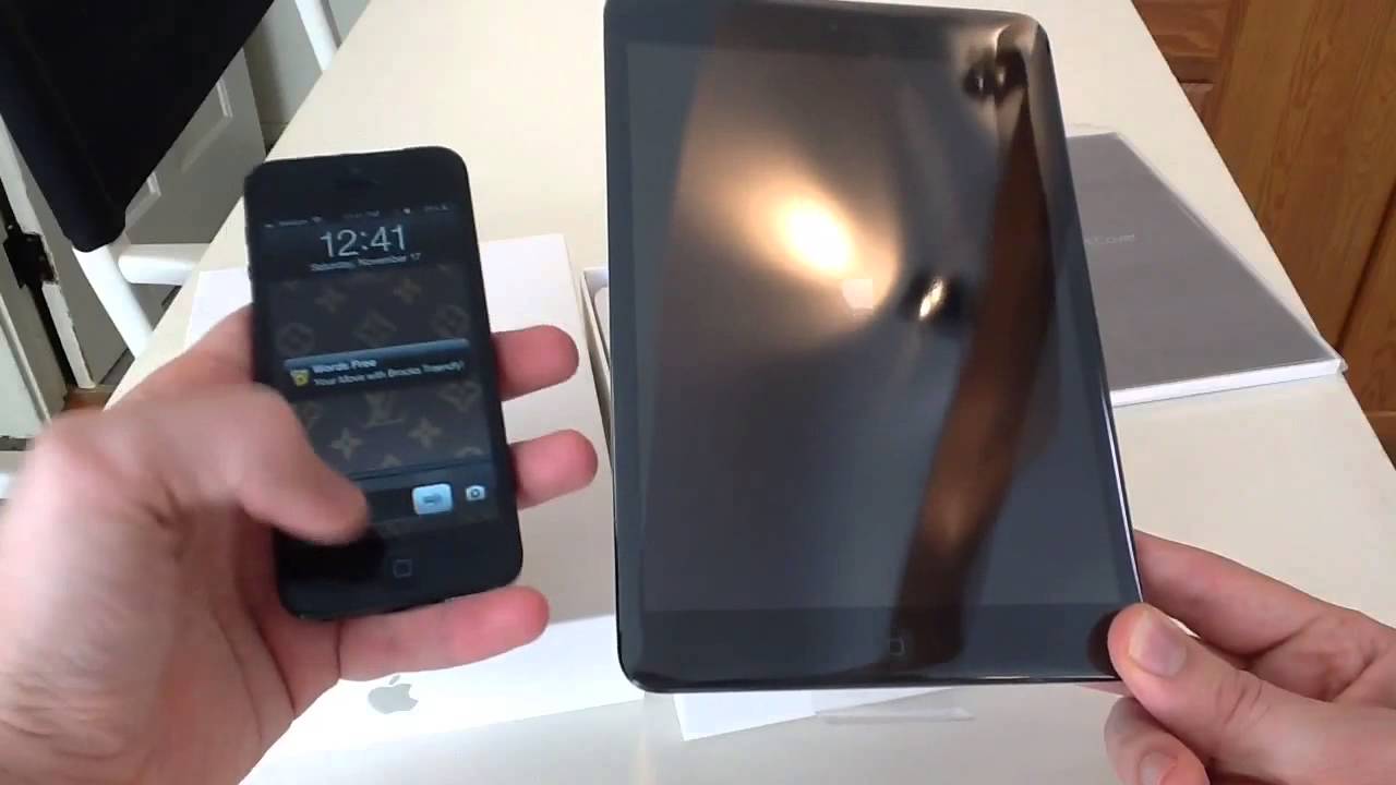 Apple iPad Mini Unboxing w/ iPhone 5 Comparison & Smart Cover - YouTube