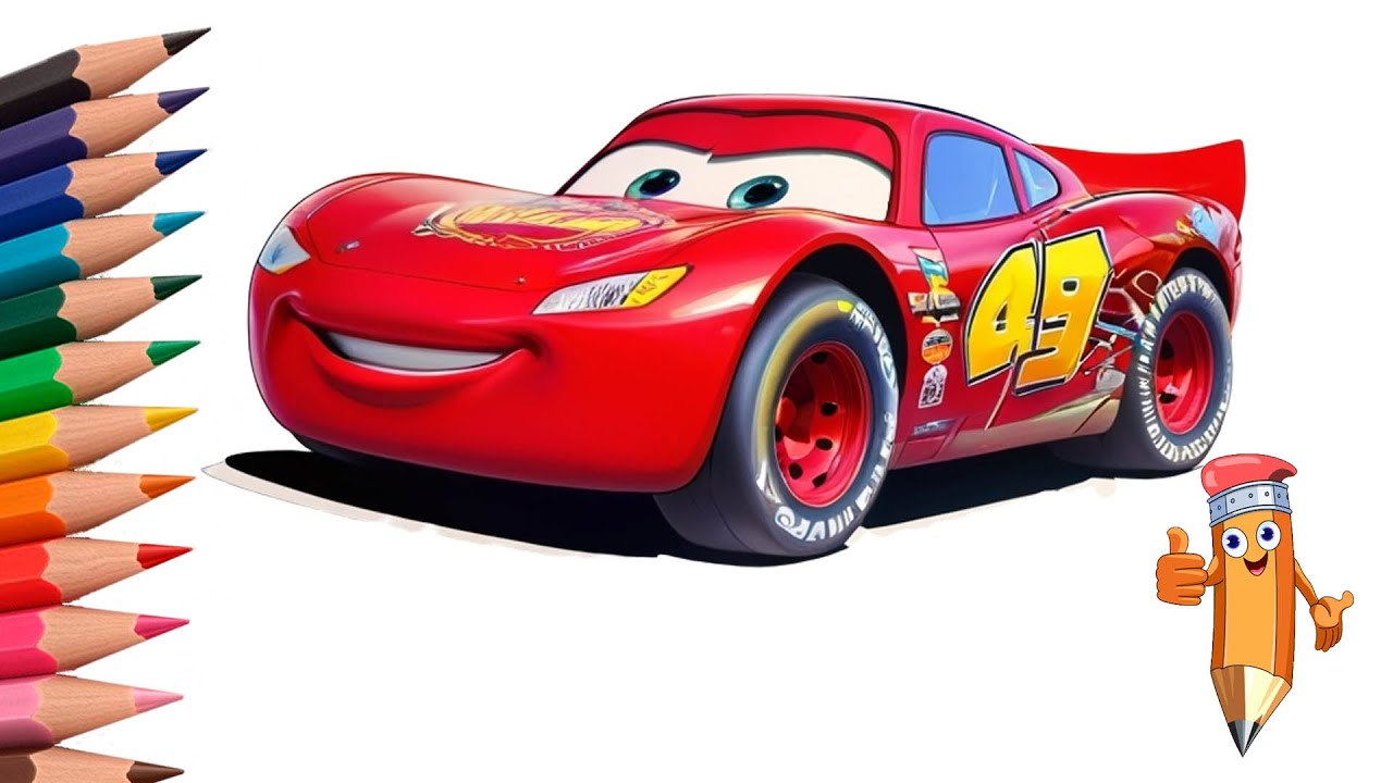 How To Draw Lightning McQueen Cars - YouTube