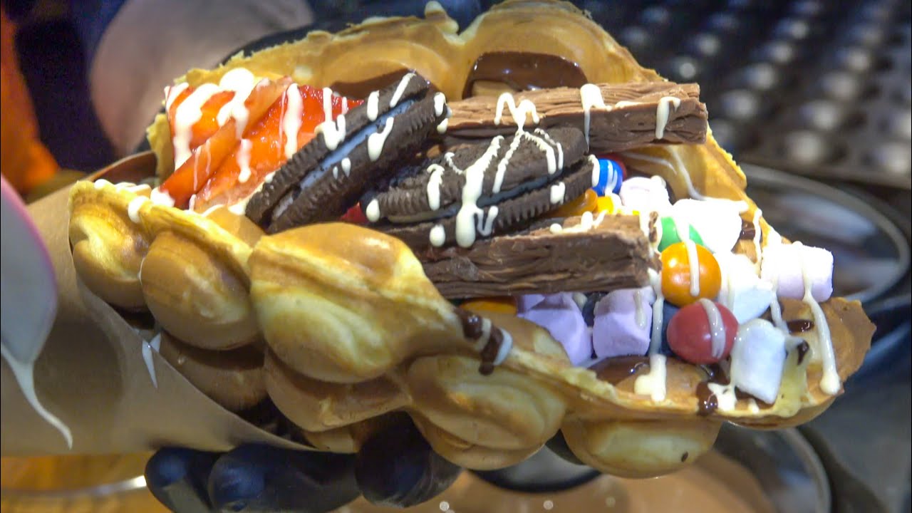 Bubble Waffle Super Loaded. London Street Food - YouTube