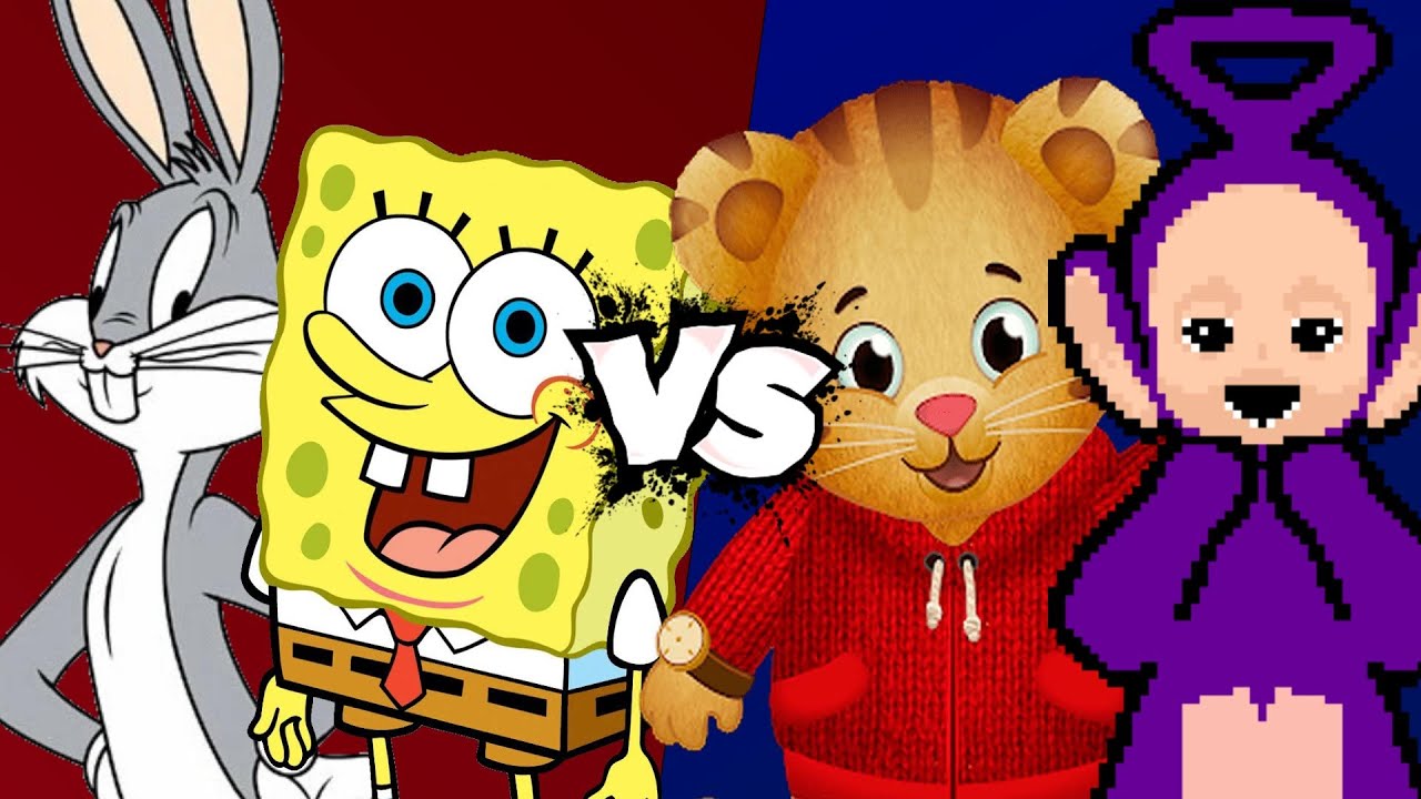 MUGEN Battle - Bugs Bunny/SpongeBob vs Tinky Winky/Daniel Tiger - YouTube