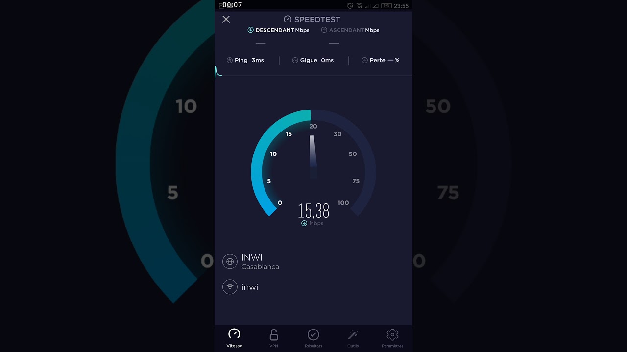 Test adsl inwi fiber - YouTube
