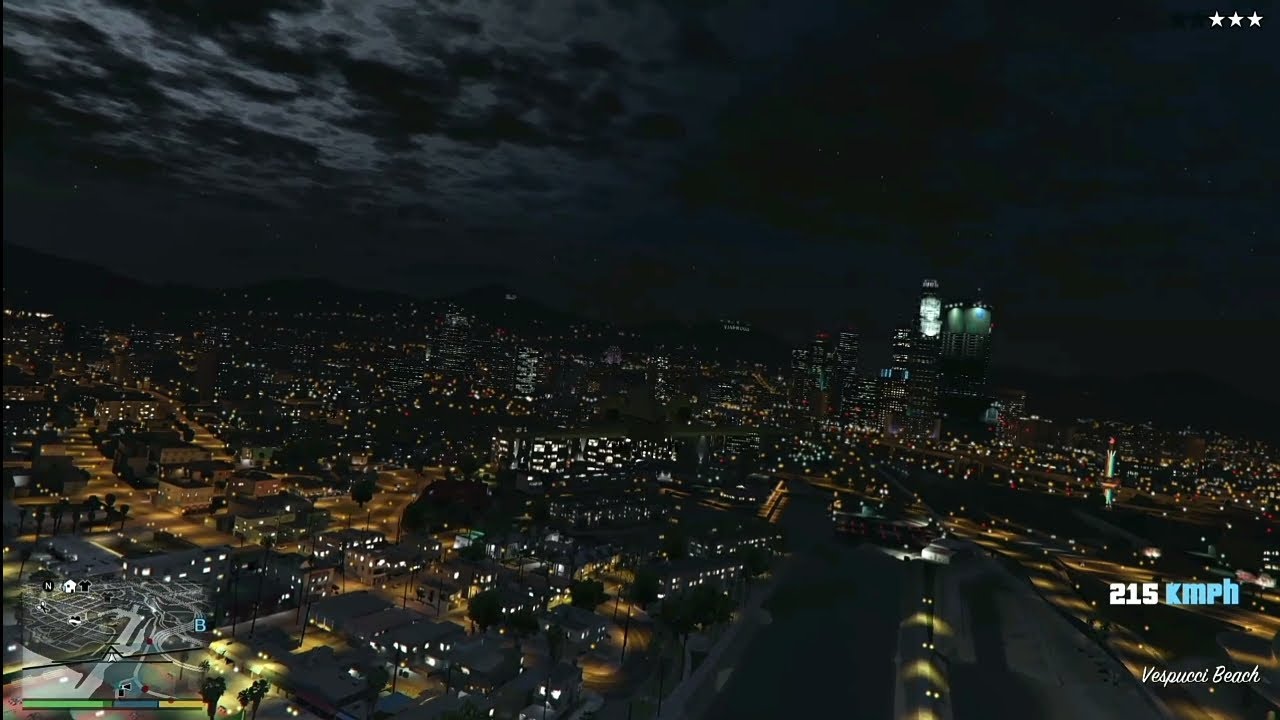 Los Santos at night view by air 🌃 GTAV #gtav - YouTube