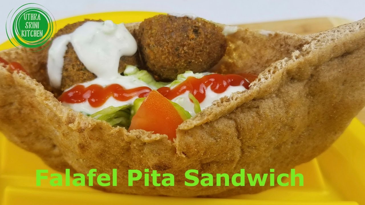 Falafel pita sandwich | Falafel Pita Pockets with Tzatziki Sauce - YouTube