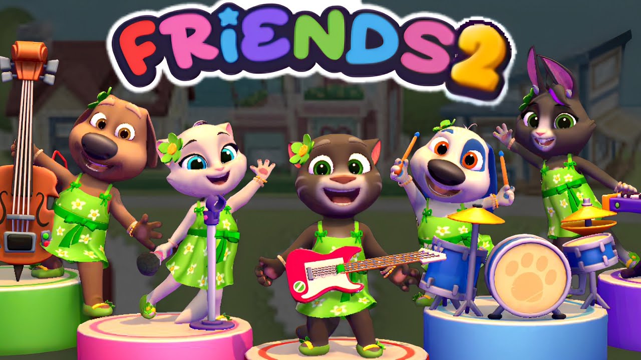 Rock Stars in My Talking Tom Friends 2 Green Dress Unlocked Gameplay ...