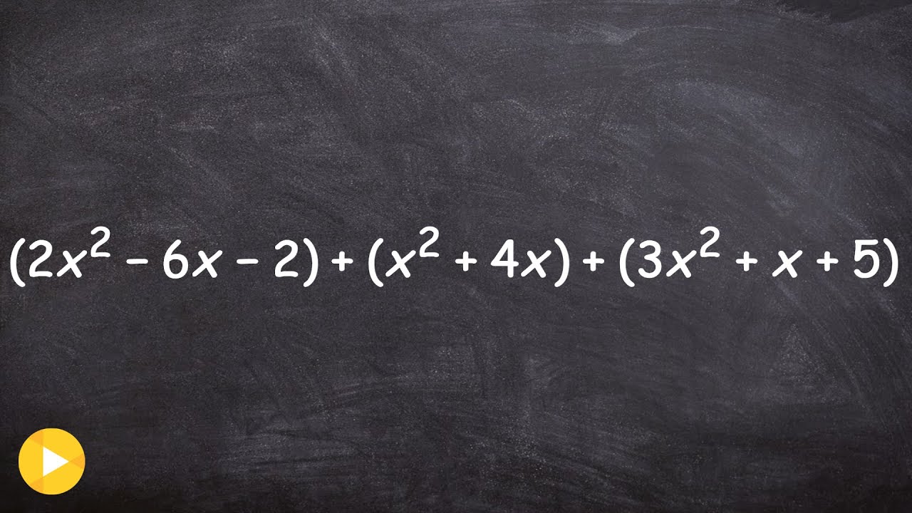 How to add polynomials with grouping symbols - YouTube