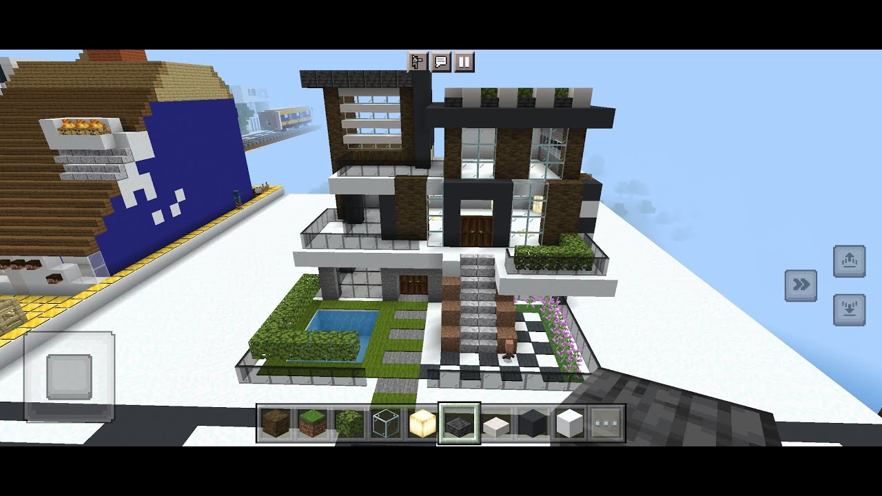 Minecraft New Modern House Noob Vs Pro Tutorial Making - YouTube