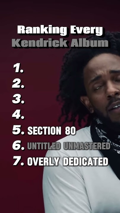 Kendrick Lamar Albums Ranked #kendricklamar - YouTube