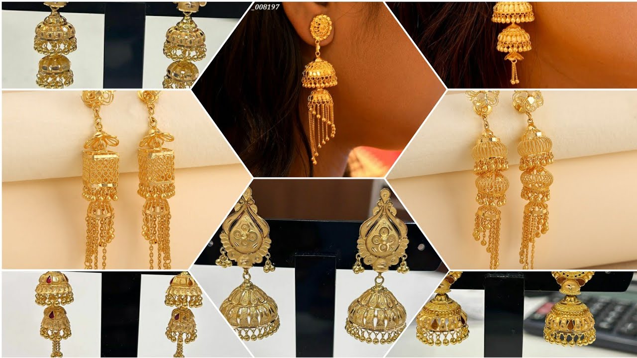 Latest Gold Jumca Designs | Gold Jumca Earrings Designs Weight With ...