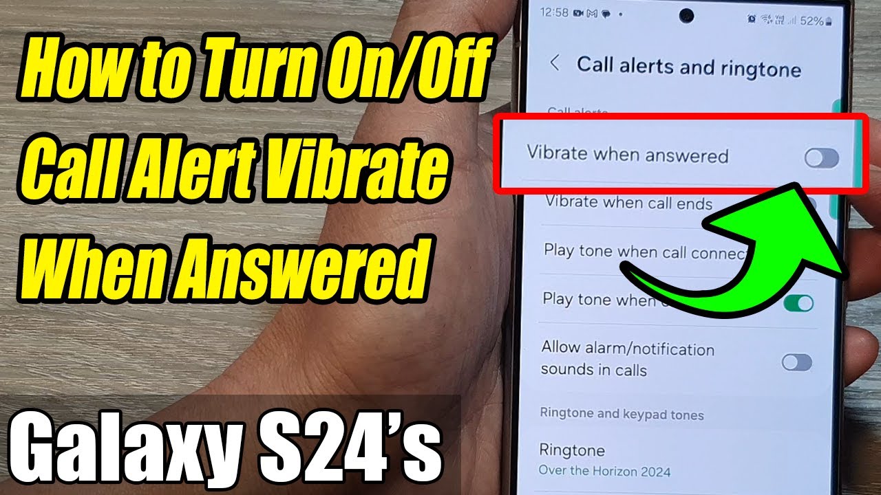 Galaxy S24/S24+/Ultra: How to Turn On/Off Call Alert Vibrate When ...
