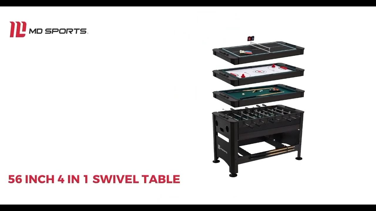 MD Sports 56″ 4-in-1 Swivel Table - YouTube