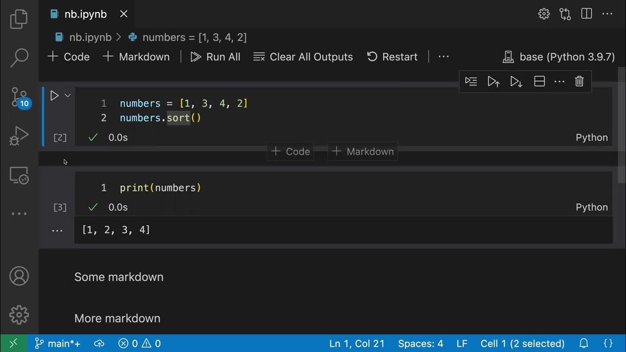 VS Code tips — Joining notebook cells - YouTube