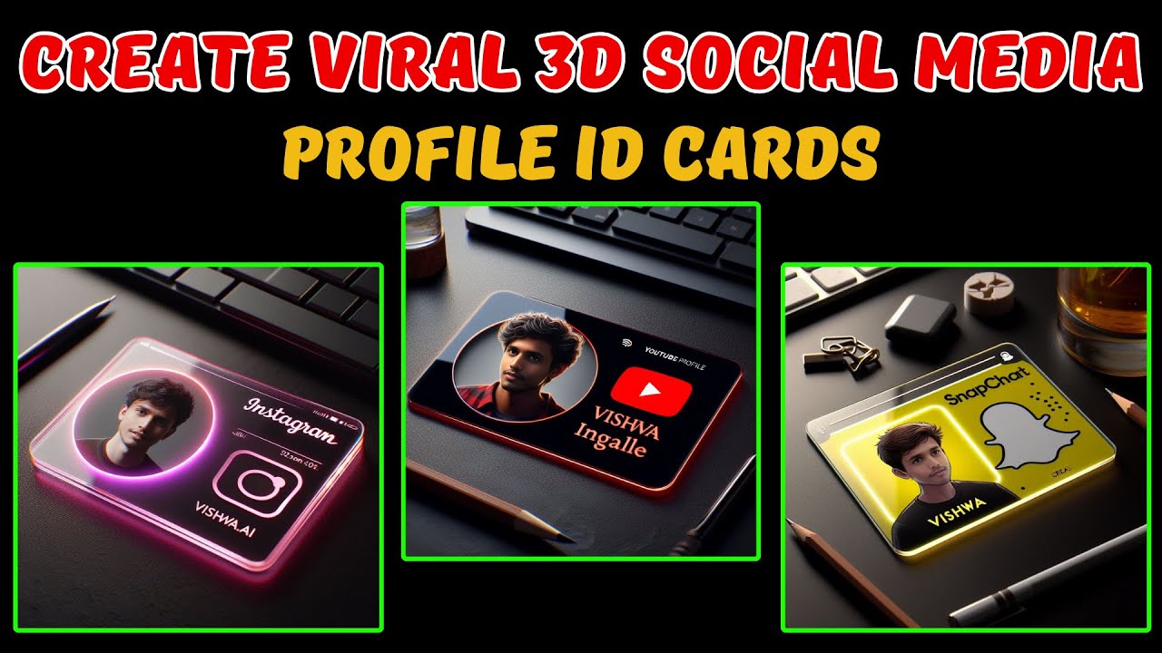 How to Create 3D Social Media Profile ID Cards Images For Free ...