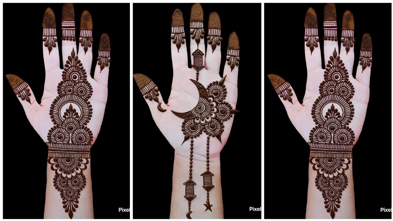 Chand wala mehandi design | simple mehndi design | mehndi design full ...