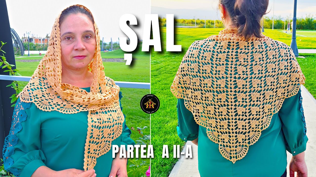 Cum crosetam SAL INIMIOARA - marama crosetata - batic crosetat - Partea ...